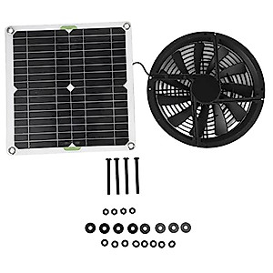 Solar Panel Fan Kit, 100W 12V Waterproof Solar Exhaust Fan Portable Ventilator with Metal Protection Mesh Solar Powered Exhaust Fan for Chicken Coops, Greenhouses, Sheds, Pet Houses, Window Exhaust