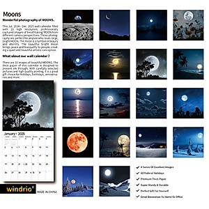 2024 Wall Calendar,Calendar 2024, July 2024 - December 2025, Wall Calendar Moon, 12" x 24" Opened,Full Page Months Thick & Sturdy Paper for Gift Perfect Calendar Organizing & Planning