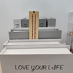 Unique Gifts Bookmark for Bible, Handmade Natural Wood Bookmarks with Tassel, Wooden Handmade Bookmarks Carving Gift Box Set Students, Men and Women(Romans12:2)