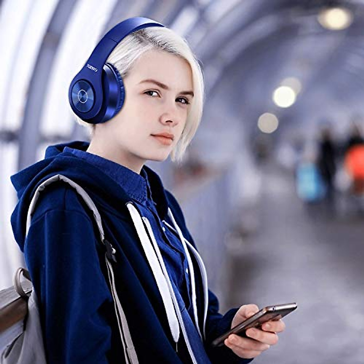 TUINYO Bluetooth Headphones Wireless, Over Ear Stereo Wireless Headset 40H Playtime with deep bass, Soft Memory-Protein Earmuffs, Built-in Mic Wired Mode PC/Cell Phones/TV
