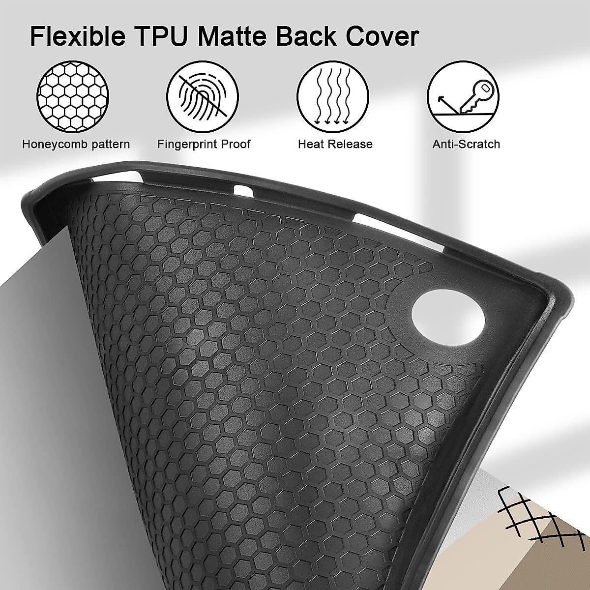 Mektron Samsung Galaxy Tab A8 Case 10.5'' 2022 Release Model (SM-X200/X205/X207),Multi-Angle Viewing Soft TPU Back Cover with Auto Wake/Sleep for Galaxy Tab A8 10.5 inch Tablet,Abstract Leave