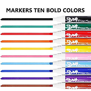 Volcanics Dry Erase Markers Low Odor Chisel Tip Whiteboard Markers Pack of 10,10 Colors