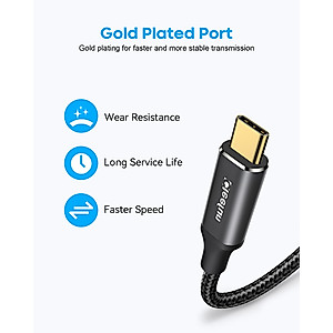 CLEEFUN 10ft USB C Extension Cable, 3.2 Male to Female, 5Gbps Data & 4K Video Sync, 100W Fast Charging for USBC Hub, Laptop, Tablet, Phone