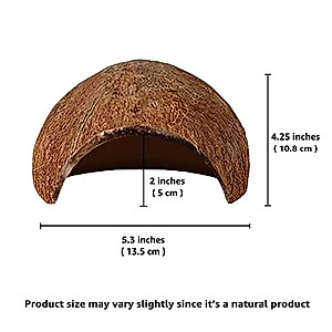 Meric Leopard Gecko Coco Hut, Basking, Resting and Hiding Place for Reptiles, Exercise Tool, Beautiful Tank Decoration, 1 Pc Per Pack