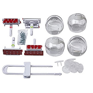 Safety 1st Room Solutions: No-Tools Baby Proof Deluxe Kitchen Safety Kit - Includes Outlet Plugs, Stove Knob Covers, Cabinet, Drawer, Door locks, and More