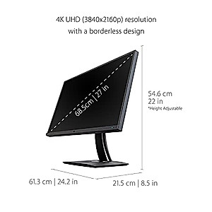 ViewSonic VP2785-4K 27-inch 4K Ultra HD Professional Monitor with 99% Adobe RGB, Delta E<2, Hardware Colour Calibration, 2x HDMI, Display Port, USB-C for Graphic Design, Photo & Video Editing