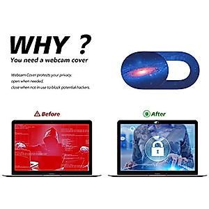 5 Pack Ultra Thin Webcam Cover Slide for Laptop/Computer/MacBook Air/MacBook Pro/Tablet/iPad/PC, Web Camera Cover Protect Your Privacy and Security, Galaxy