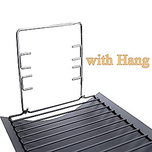 MOASKER 27 Inch Ash Pan Replacement Parts for Char Griller 1224, 1324, 2121, 2222, 2727 and Charbroil Grills, Charcoal Tray with 2pcs Fire Grate Hanger Set