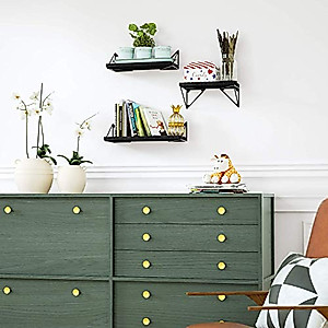 SRIWATANA U Shelves Wall Mounted Set of 3 and Large Floating Shelves Set of 3 （Contains 2 Items）