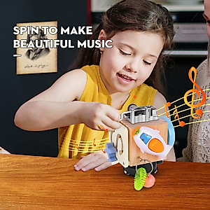 Toddler Travel Toys - Busy Cube for Toddler Travel Toys for Toddlers 1 2 3 Years Old Autism Sensory Toys Busy Activity Board Educational Learning Toys, Fidget Cube for Kids, 7 in 1 Activity Cube Set