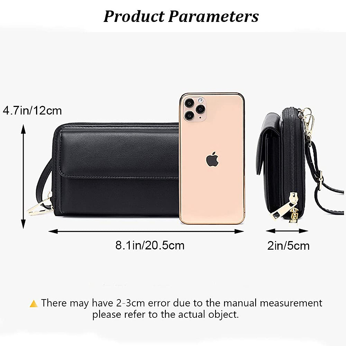 Formva Women Touch Screen Crossbody Bags Cell Phone Wristlets Purse, RFID Blocking Clutch Wallets Card Holder with 2 Shoulder Strap, C-rose Red