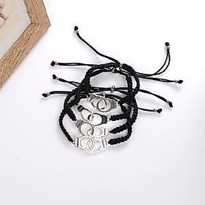 RAYSTAR Best Friend Bracelets for 4 Partners in Crime Women Girls Gifts for Handcuff Matching Best Friend Friendship BFF Bracelets for 4