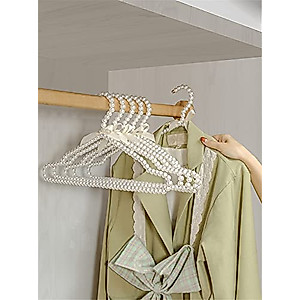 Aimeely 10PCS Pearl Beaded Clothes Rack Large Bowknot Wedding Shop Daily Pants Hangers 1#
