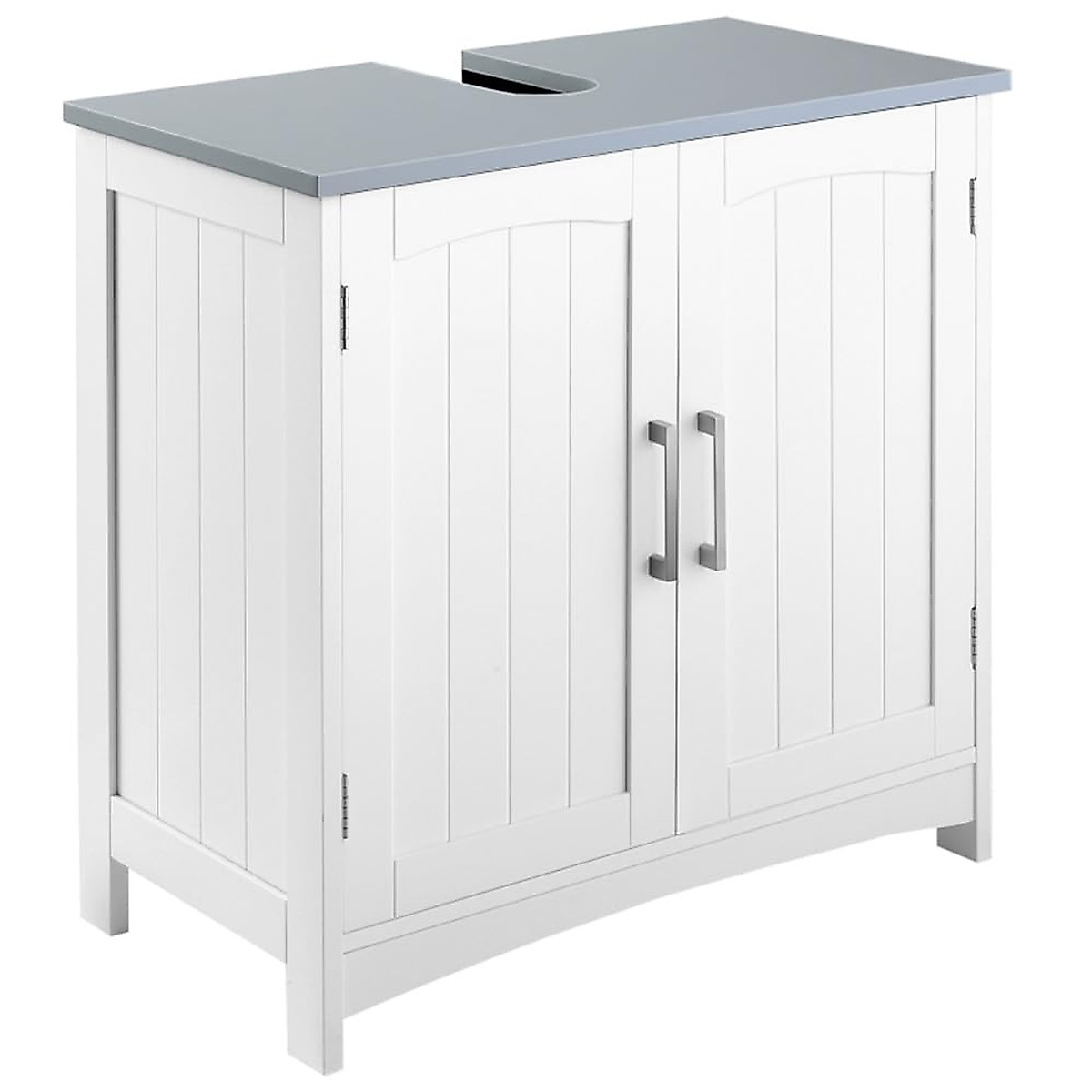 Light Grey Top Pedestal Sink Storage Cabinet, Under Sink Cabinet, Pedestal Sink Storage Bathroom Vanity Cabinet with U-Shape and Adjustable Internal Shelf, 23.5" W x 13" D x 23.5" H