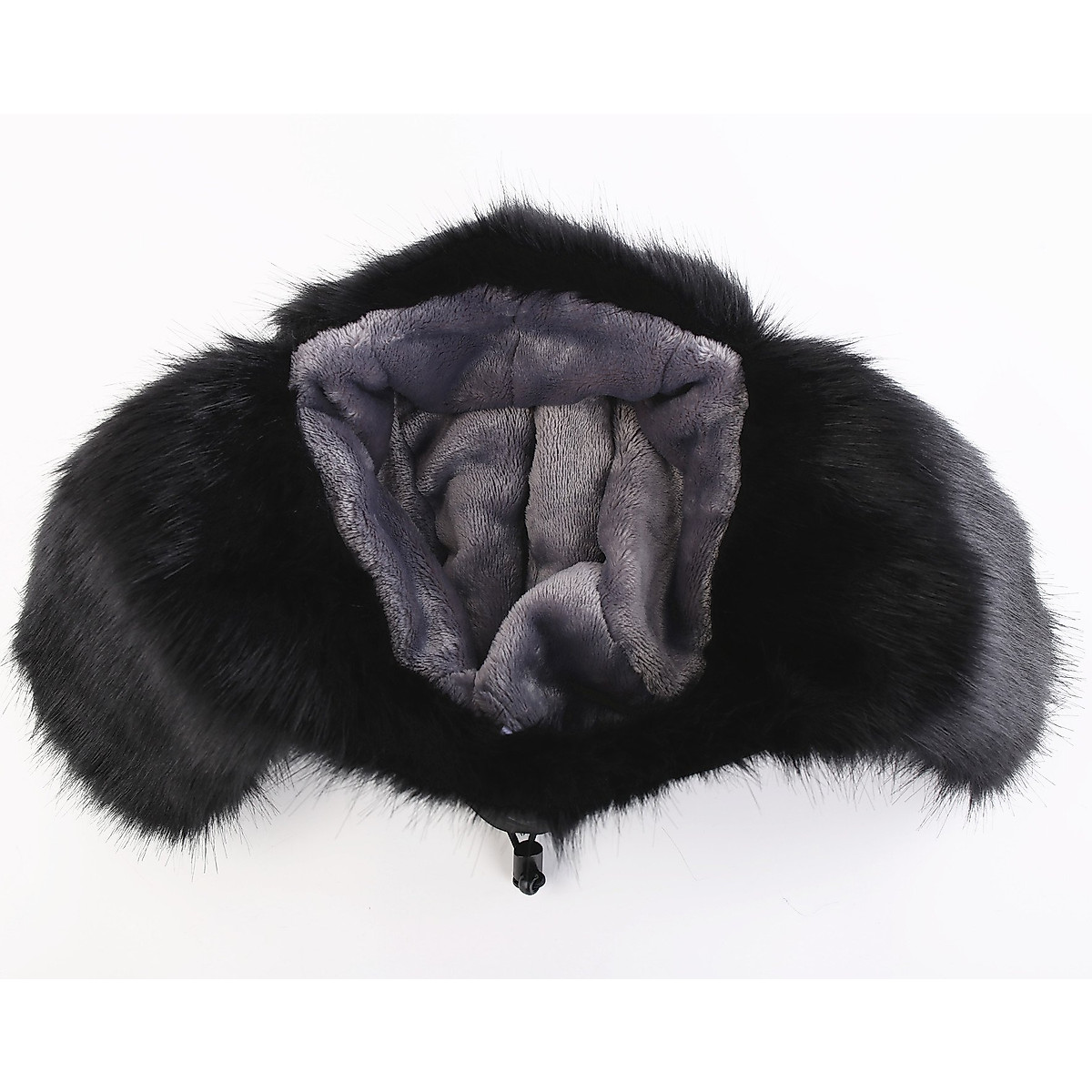 Connectyle Unisex Faux Fur Lined Trooper Trapper Hats with Ear Flaps, 55 60cm, Black