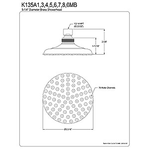Kingston Brass K135A8 Victorian Shower Head, 5-1/2-Inch, Brushed Nickel