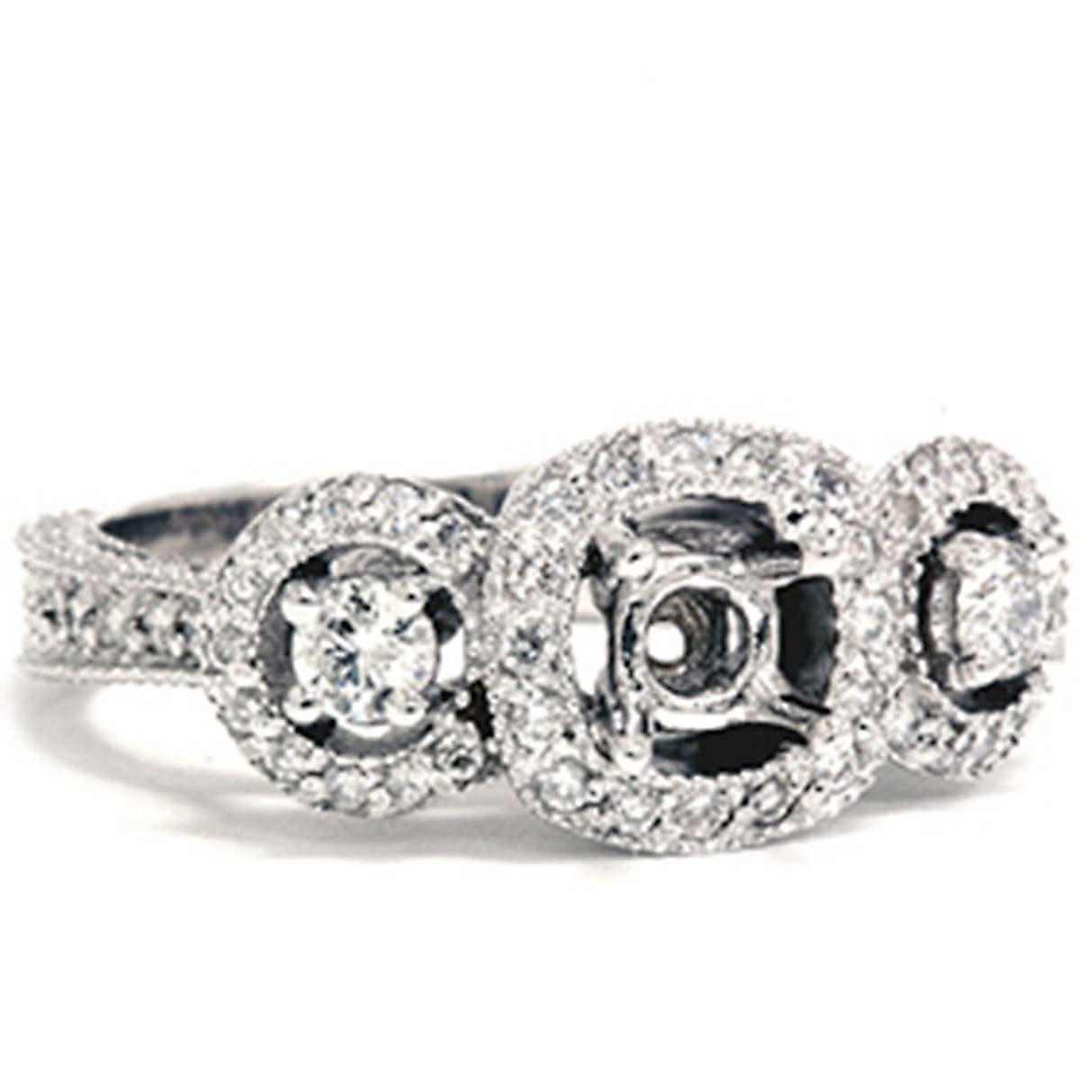 P3 POMPEII3 1/2ct SI Vintage Diamond Engagement Engraved Mounting - Size 6