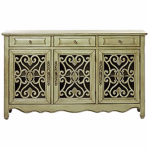 COASTER 3-Door Accent Cabinet Antique Green