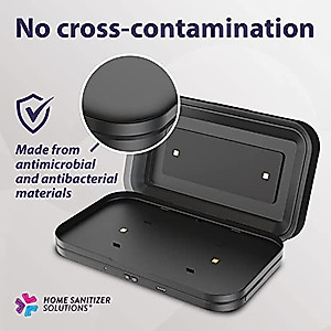 UV Phone Sanitizer with Smartphone Charger Powerbank 5000 mAh - Collapsible Ultraviolet Disinfection and Sterilization Light Box for Keys Wallet Money Jewelry