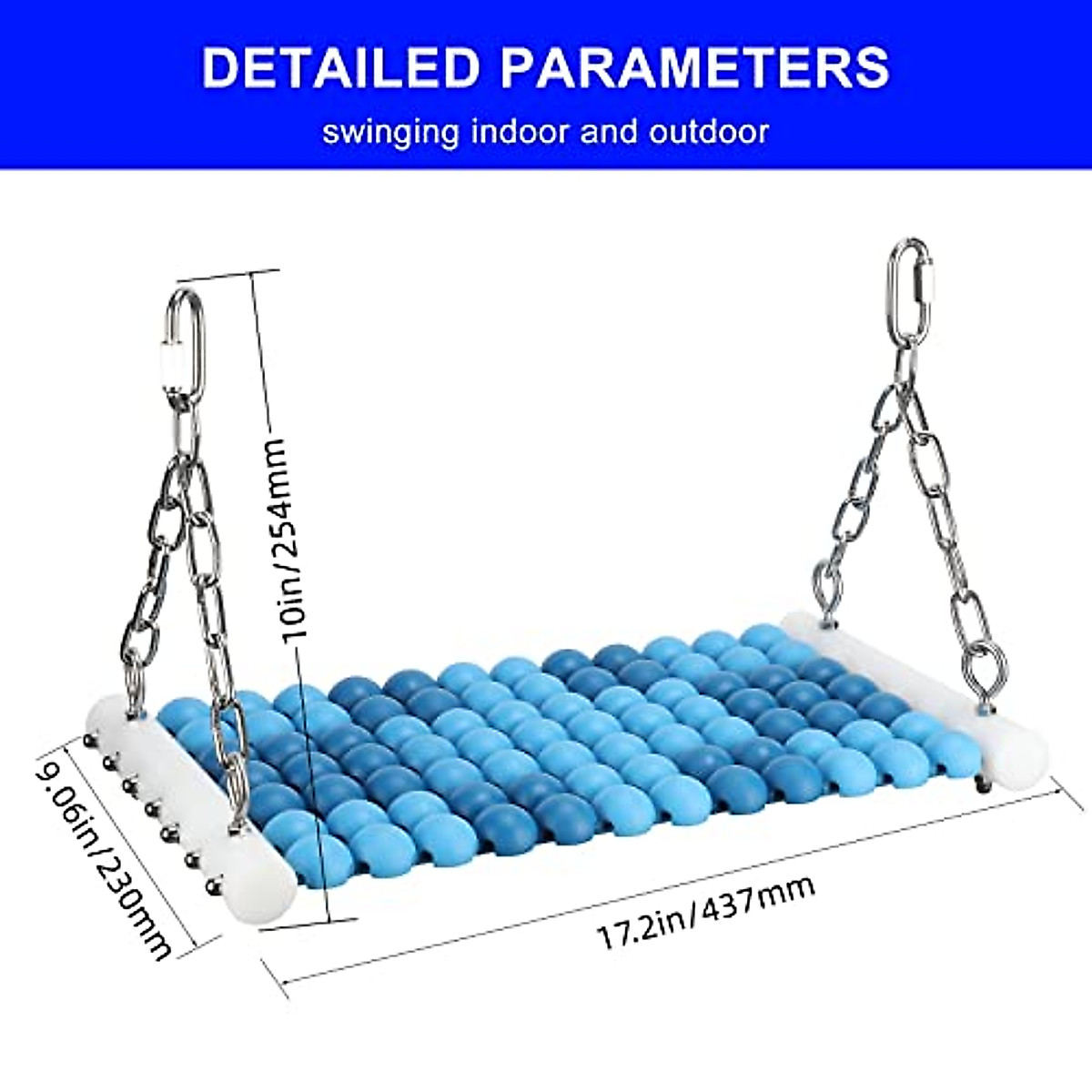 Dakzhou Swing Seat Heavy Duty Non Slip Tree Swing Accessories for Kid Outdoor Indoor Playground, Bule