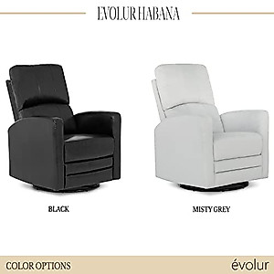 Evolur Habana, Swivel, Easy Assembly Glider Chair, Grey