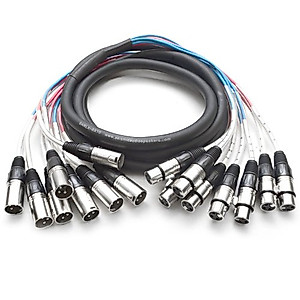 Seismic Audio Speakers 8 Channel XLR Snake Cables, Pro Audio Snake Cables, 10 Foot, Multiple Colored Coded Cables
