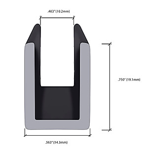 CRL SDCD38MBL Matte Black 3/8" Fixed Panel Shower Door Deep U-Channel - 95"
