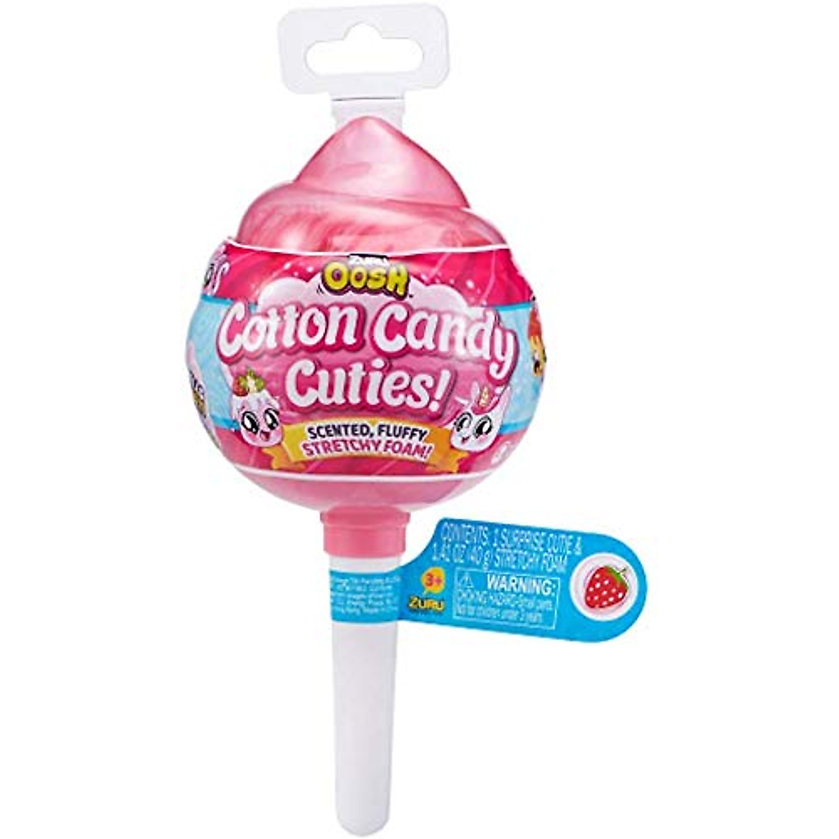 Oosh Slime Cotton Candy Cuties Series 2 by ZURU (Purple) Scented, Squishy, Fluffy, Soft, Stretchy, Stress Relief, Party Favors, Non-Stick with Collectible Cutie Slow Rise Toy