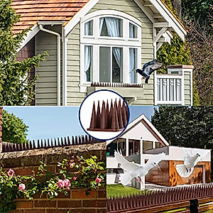 Defender Spikes, Upgraded Bird and Cat Spikes for Pigeon, Cat and Small Animals - Protect Your Sofa, Garden, Outdoor Walls, Anti Theft Climb, Plastic Security Fence Spikes - 8pack [12FT]