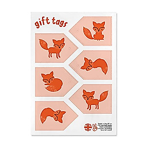 CENTRAL 23 Fall Wrapping Paper - Foxes Wrapping Paper For Birthday Thanksgiving Christmas - 6 Sheets Of Cute Orange Wrap For Women Men Kids - For Birthdays New Baby - Comes With Stickers