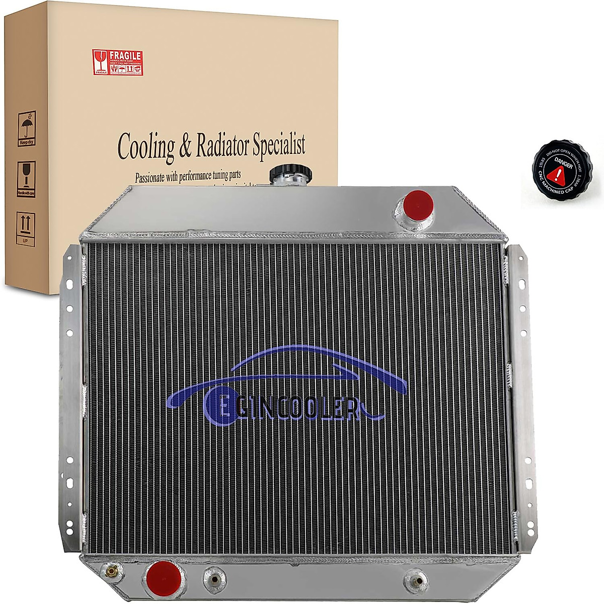 EGINCOOLER 3 Row Core Aluminum Radiator for 1966-1979 Ford F100 F150 F250 F350 Pickup Truck Bronco L6 V8 Engines 1967 1968 1969 1970 1971 1972 1973 1974 1975 1976 1977 1978