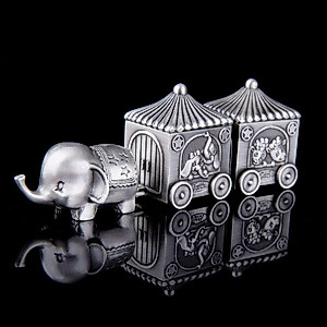 Feyarl First Curl and Tooth Elephant Keepsake Box Teeth Fairy Organizer Containter Tins Box for Christmas Kids Shower Newborn Birthday Gift