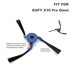 Piegricdiat Replacement Accessories Fit for Eufy X10 Pro Omni Robot Vacuum and Mop, Vacuum Bags & Hepa Filter& Side Sweep& Mop Pad& Brush Roll (9PC-Brush ROLL& Filter& Sweep& Bag& MOP)