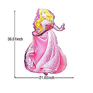 Happy Birthday Set Princess Sleeping Beauty Foil Balloons for Kids Birthday Baby Shower Princess Theme Party Decorations