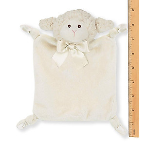 Bearington Baby Wee Lamby, Small Lamb Stuffed Animal Lovey Security Blanket, 8" x 7"