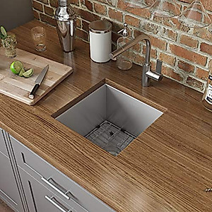 Ruvati 15 x 15 inch Undermount 16 Gauge Zero Raduis Bar Prep Square Kitchen Sink Single Bowl - RVH7115