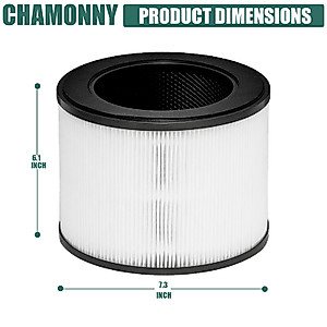 CHAMONNY MA-22 True HEPA Replacement Filter, Compatible with MA Series MA-22 Air Purifier, 3-in-1 H13 True HEPA Filter and Activated Carbon Filter, 2 Pack