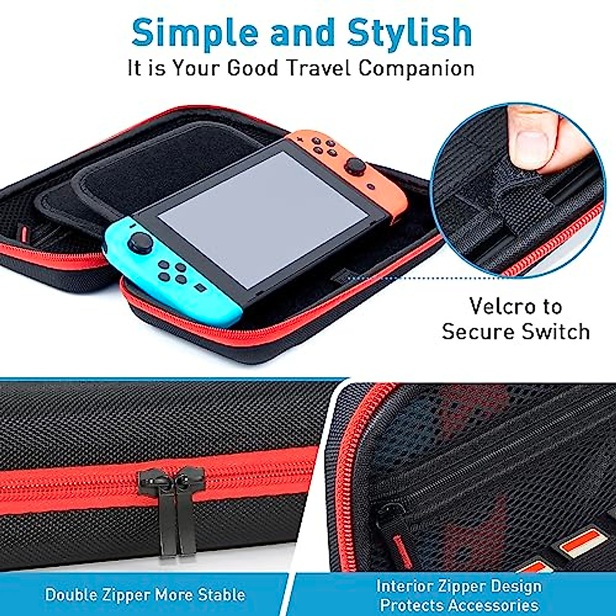 Caikvwen Switch Case, Compatible With Nintendo Switch Oled Case, Classic Switch Oled Carrying Case, Portable Switch Oled Carrying Case for Nintendo, Multi Card Slot High Capacity Switch Traveling Case
