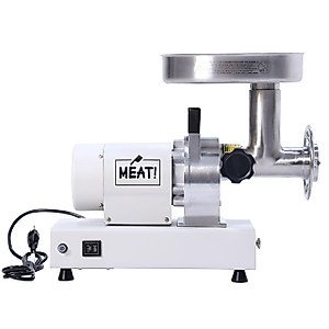 MEAT! .5 HP Dual Meat Grinder with 3 Stuffing Tubes, 2 Stainless Steel Grinding Plates, and a Stainless Steel Stuffing Plate for Making Ground Meat
