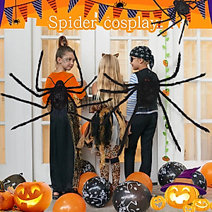 FathiSooc Halloween Spider Costume Party Decorations-Halloween Candy Spider Props with Straps for Kids realistic Spider Decor
