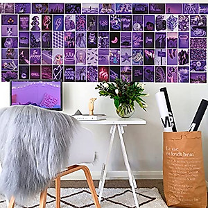 AESTHETIC AURORA 85 PCS 4x6" Photo Wall Collage Kit, Aesthetic Posters & Cloud LED Lights For Bedroom, Picture Collage Kit For Wall Aesthetic Indie Room Decor & Neon signs, Double Sided Tape Included