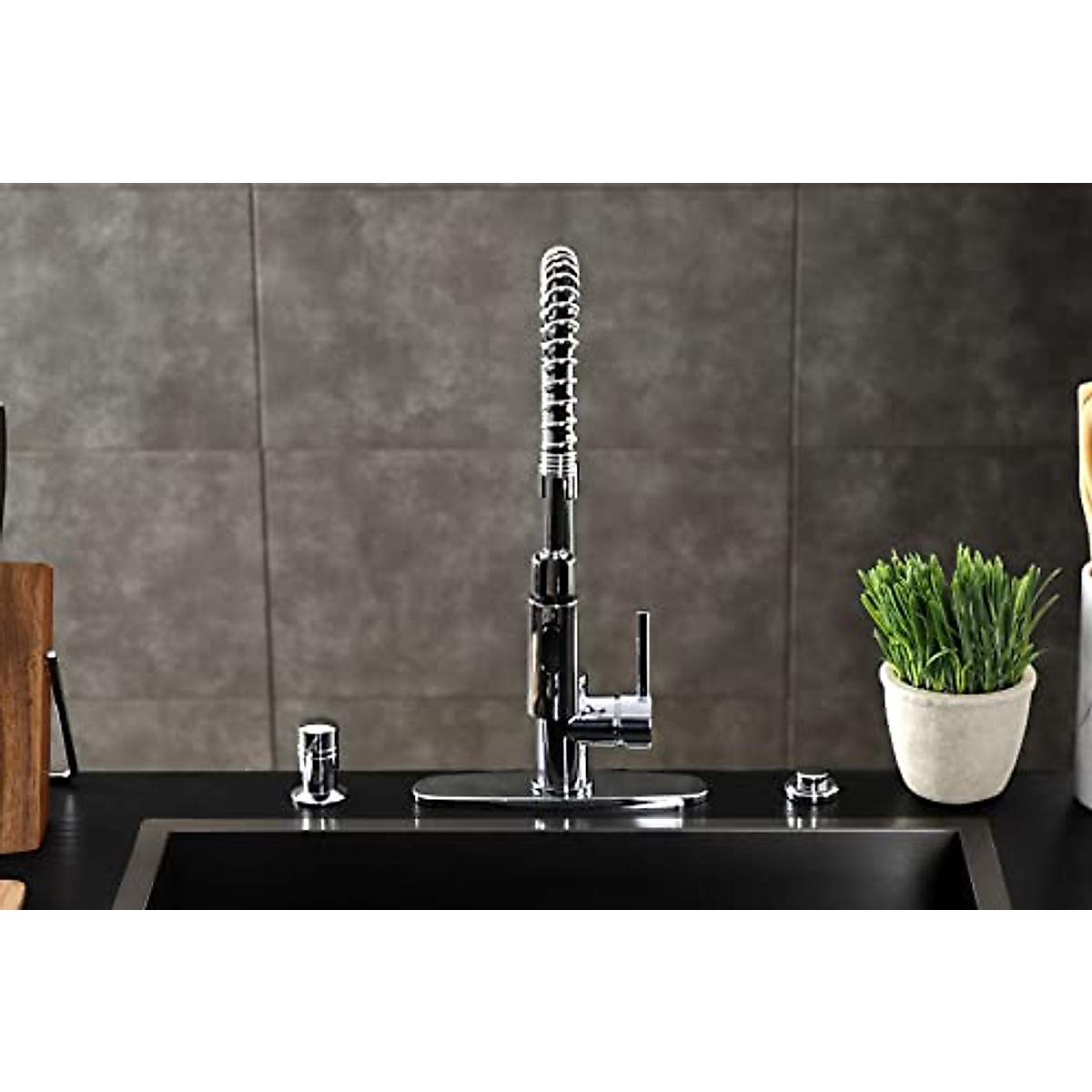 Kingston Brass LS8771DL Concord Pre-Rinse Kitchen Faucet, 8" in Spout Reach, Polished Chrome