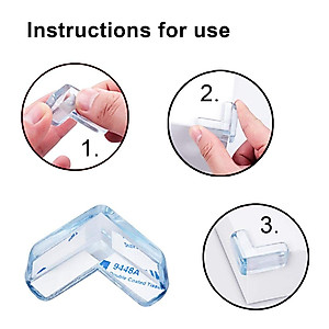 5Pcs L-Shaped Corner Guards Baby Safety Sharp Table Furniture Corner Protectors with Extra Adhesive Tape for Backup Use