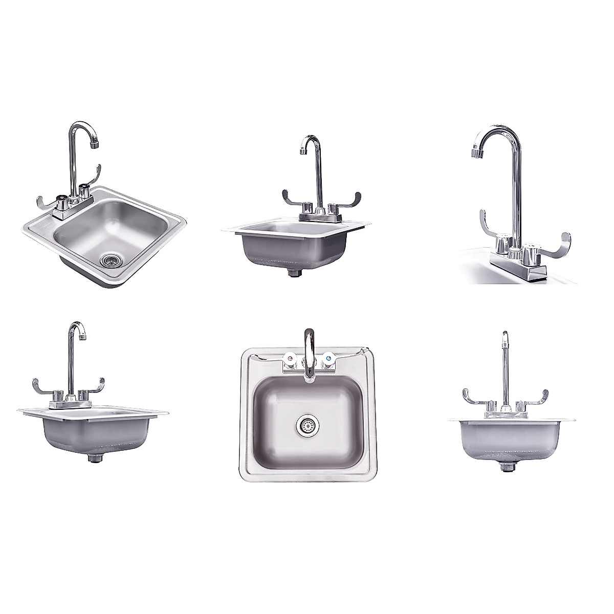 AMS Fireplace | Summerset Sizzler Pro 32" Built-in Liquid Propane Grill Package-3 | Double Side Burner | 3-Drawers & Access Door Combo | Stainless Steel Drop-in Sink & Hot/Cold Faucet, and More