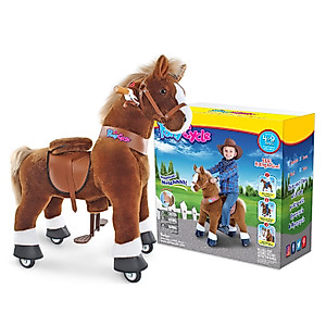 Smart Gear Pony Cycle Chocolate, Light Brown, or Brown Horse Riding Toy: 2 Sizes: World's First Simulated Riding Toy for Kids Age 4-9 Years Ponycycle Ride-on Medium