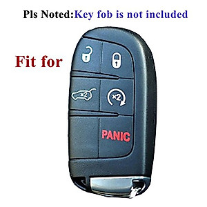 Alegender 2Pcs Silicone Key Remote Fob Cover Jacket Case Skin for 2018 2019 2020 2021 Jeep Grand Cherokee Chrysler 300 Dodge Durango Charger Challenger Journey