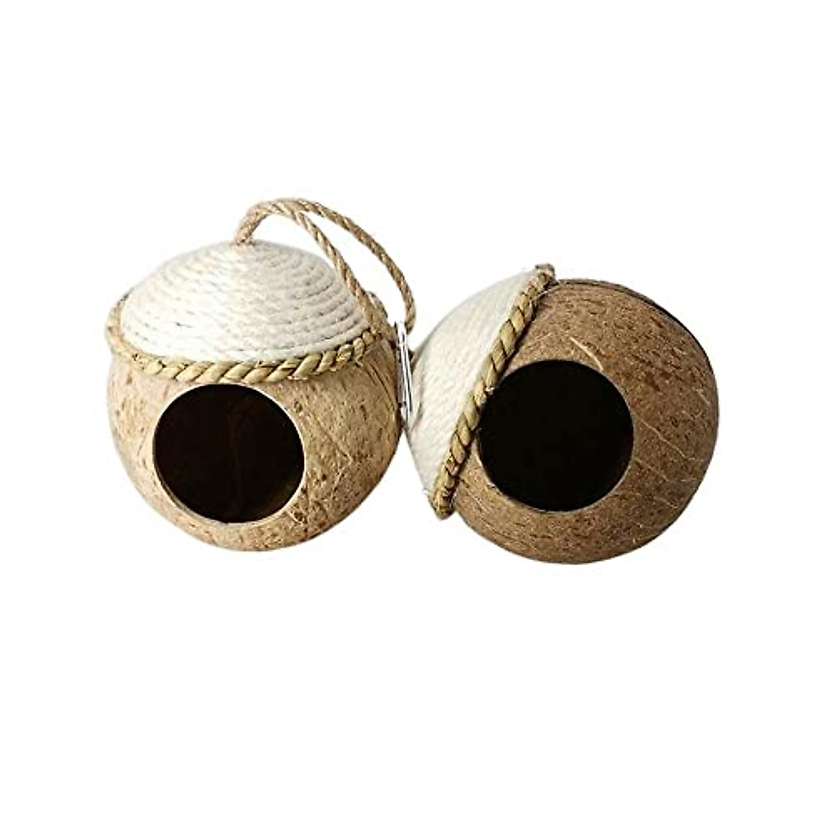 Warm Winter Parrot Toy, Coconut Woven Straw Bird Sleeping Bag, Natural Natural Cage Hut for Cockatiel,Parakeet,Budgies,Lovebird, Parrot Toy Tent House