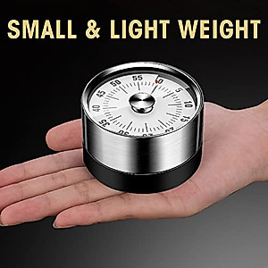 PMYEK Visual Timer-60-Minutes Mechanical Timer for Kitchen and Kids, Classroom Timer, Time Management Tool with Loud Alarm Sound & Stainless Steel for Teaching, Study, Exercise, Baking, Cooking, Frame