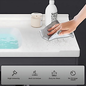 ZGNBSD Bathroom Vanity - Freestanding Bathroom Vanity with Sink & Smart Mirror, Solid Wood Bathroom Cabinet with Abundant Storage Drawers (28")