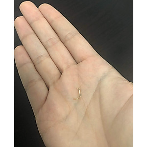 Carol Jewelry 18k Solid Yellow Gold Tiny Nose Stud Bone L Shape Heart 2.5 mm Shaped Nose Piercing